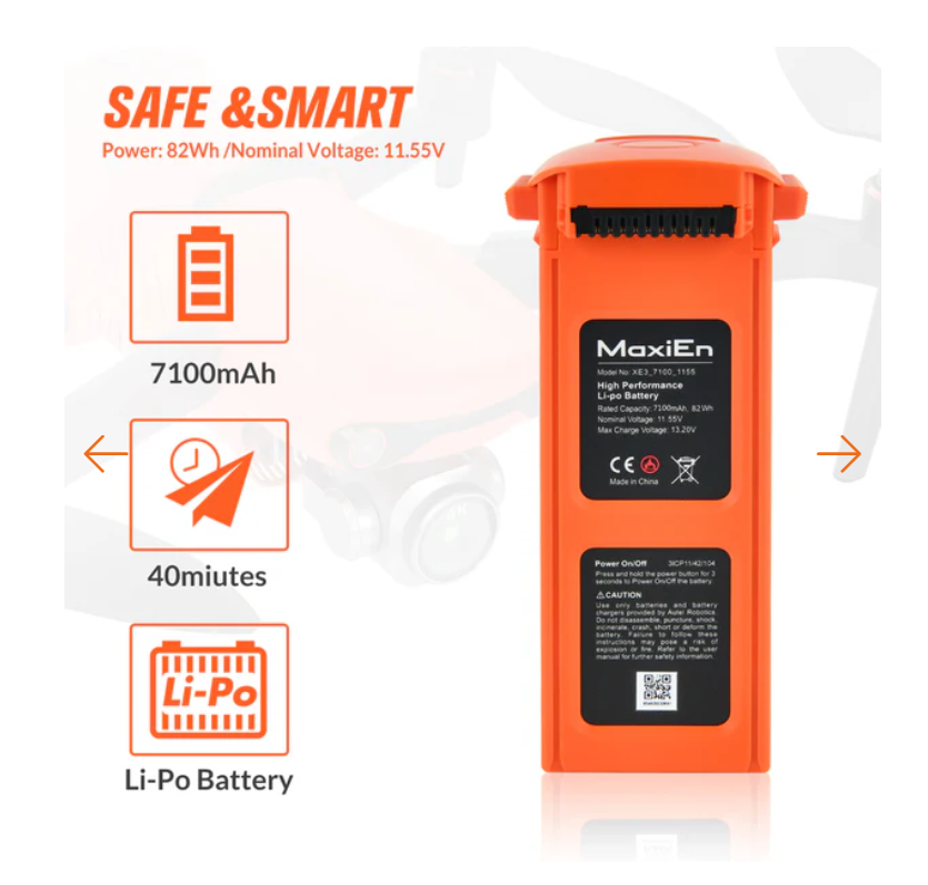 Autel Robotics EVO II Drone Battery 7100mAh – Orange - Autelstoreperu
